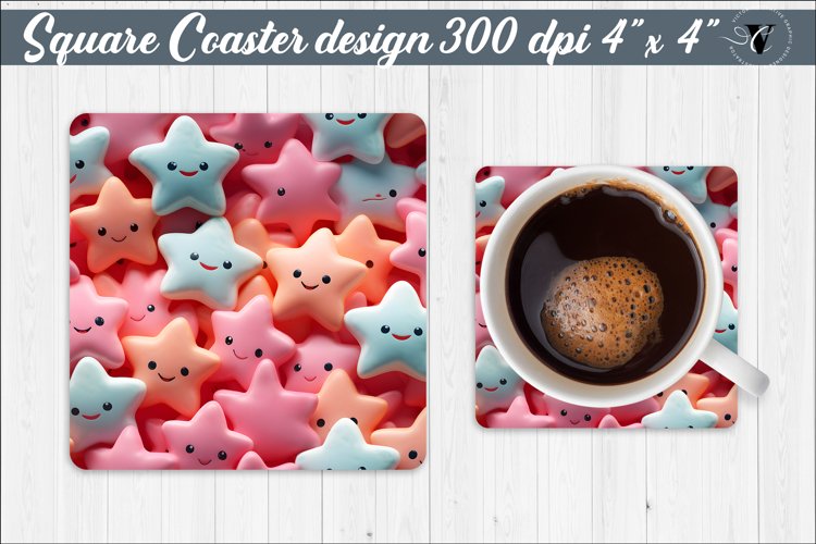 Square Coaster | Puff | 3D coaster (3407916)