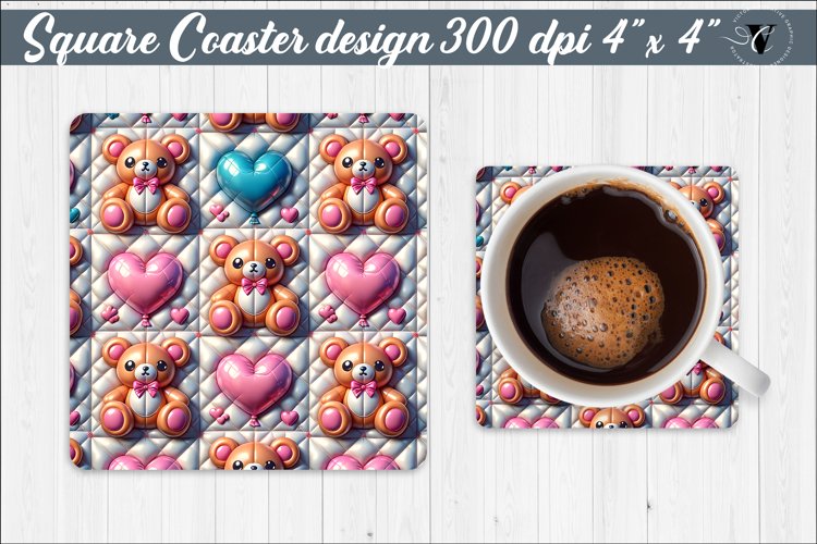 Square Coaster | Puff | 3D coaster (3408024)