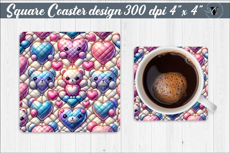 Square Coaster | Puff | 3D coaster (3407992)