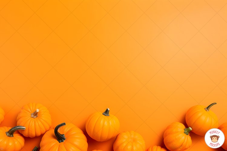 Pumpkins Halloween Flat Lay Stock Photo