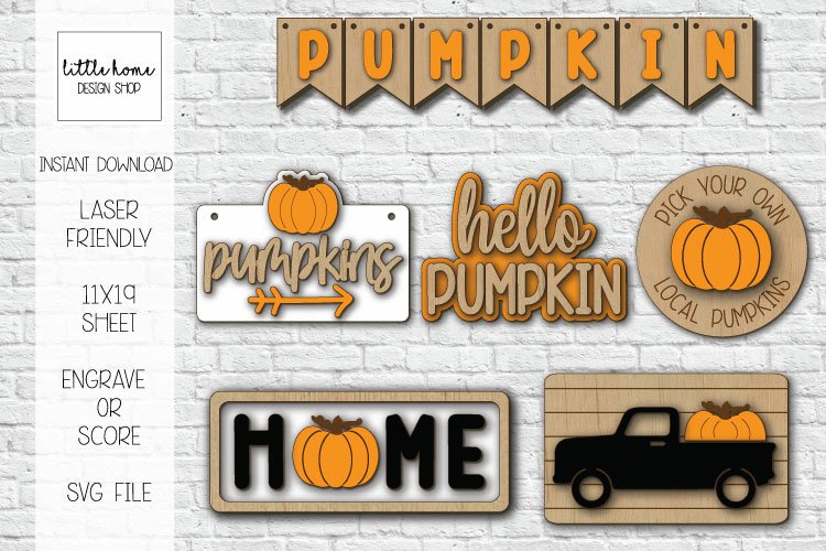 Fall Laser File, Pumpkin Laser Svg Files, Fall Tier Tray Svg