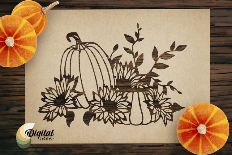 Floral Pumpkin Papercut. Halloween SVG. Fall Decor Design.