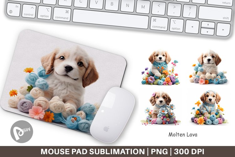Mouse Pad Puppy Easter Embroidery (3595689)