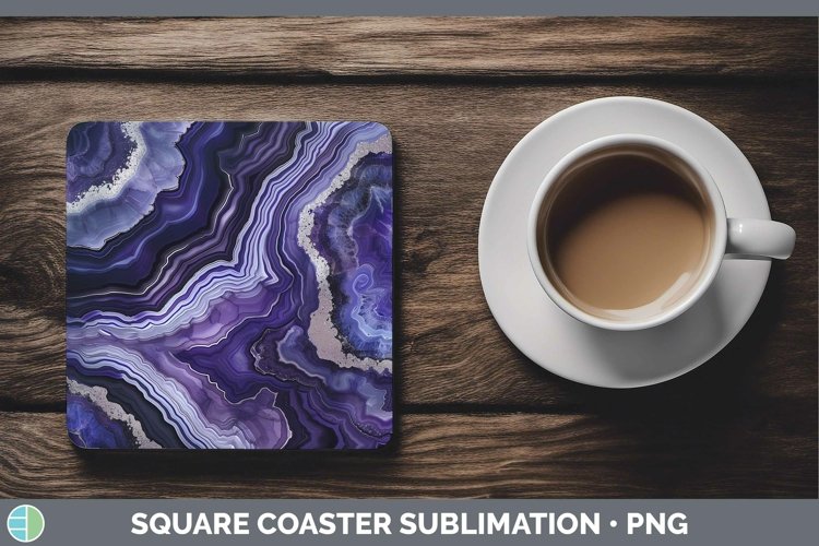 Purple Agate Square Coaster Sublimation Coaster Designs