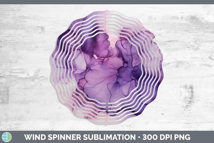 Purple Alcohol Ink Wind Spinner Sublimation Spinner Designs