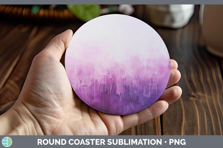 Purple Gradient Ombre Round Coaster Sublimation Coaster Desi