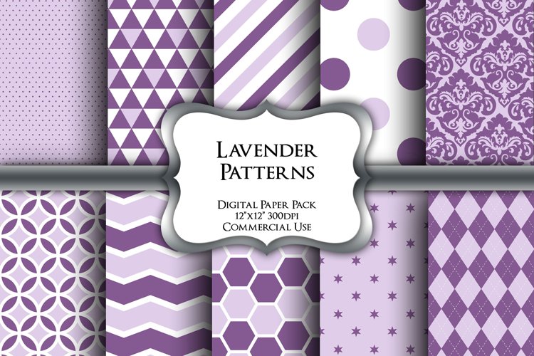 Lavender Patterns Digital Paper Pack