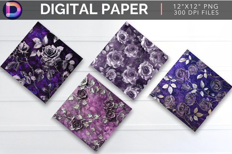 Purple Roses Digital Paper