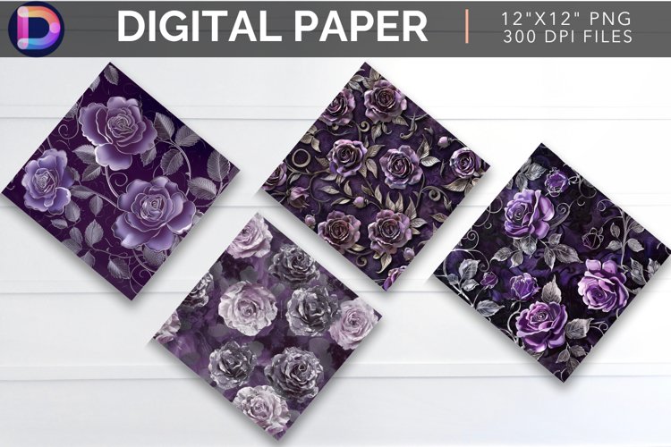 Purple Roses Digital Paper