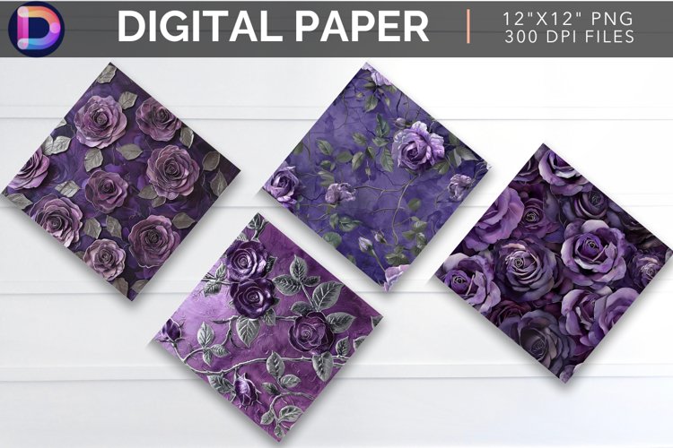 Purple Roses Digital Paper