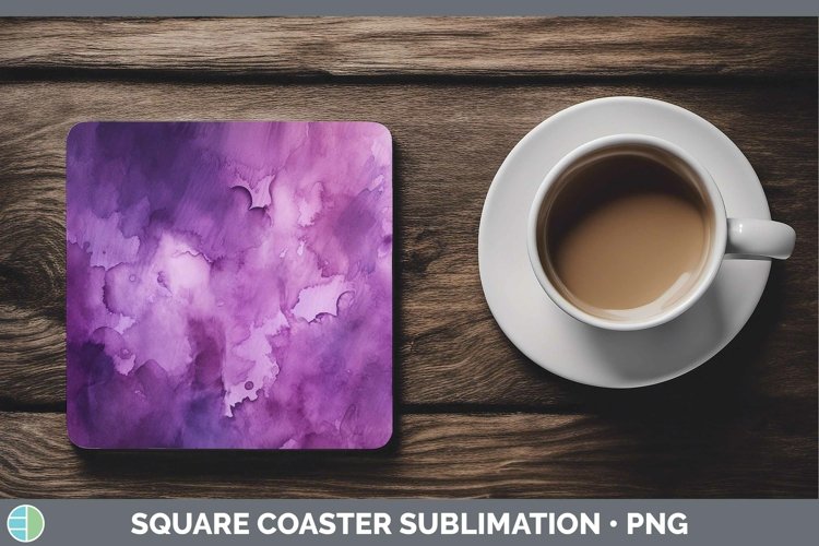 Purple Watercolor Square Coaster Sublimation Coaster Designs