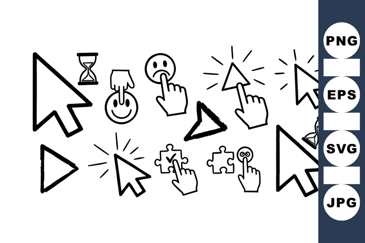 Vector Hand Cursor Arrow Icon SVG Bundle