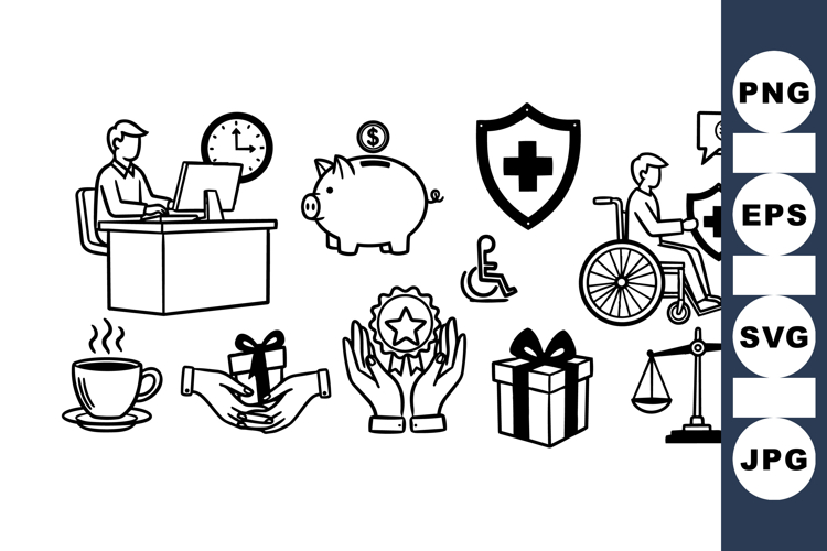 Charity and Support SVG Icon Set for Nonprofits