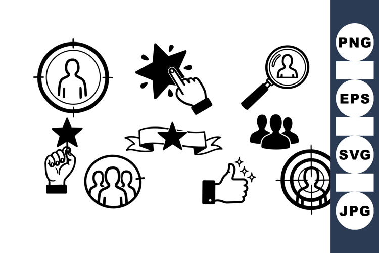 User Target and Rating Icon Vector Pack for UI