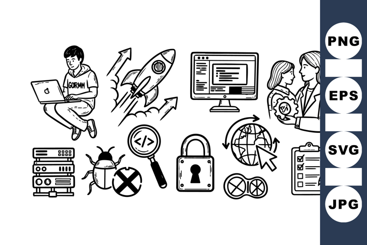 Tech Startup Vector Icon Pack For Developers