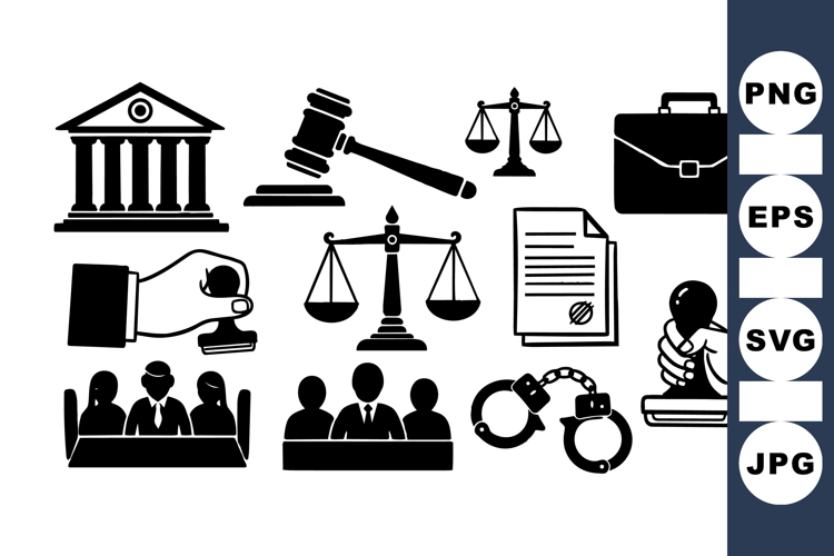 Law And Justice Icons Bundle For Printables