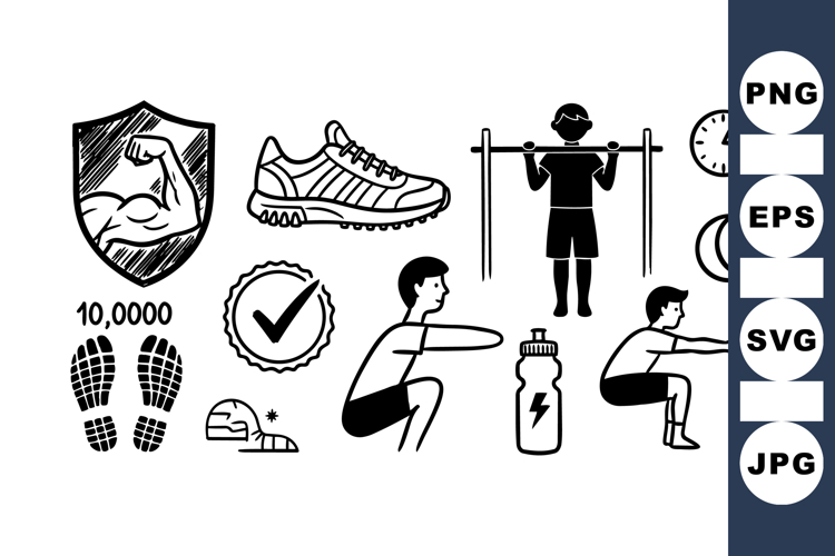 Minimal Fitness Icon For Print And Web
