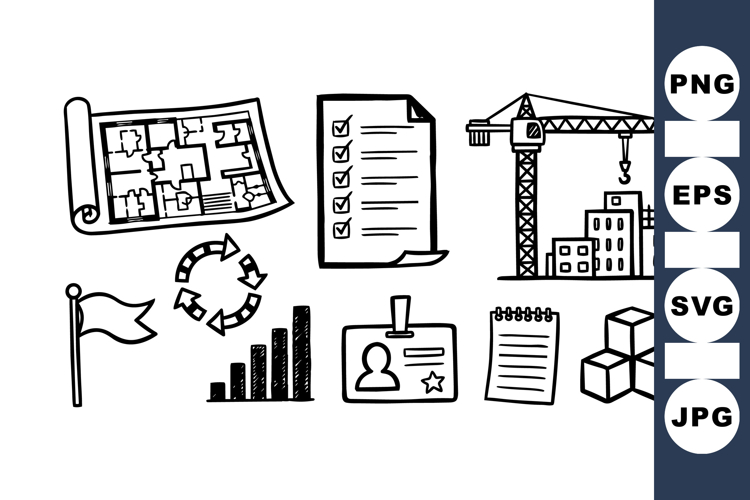 Hand Drawn Construction Icon for Projects