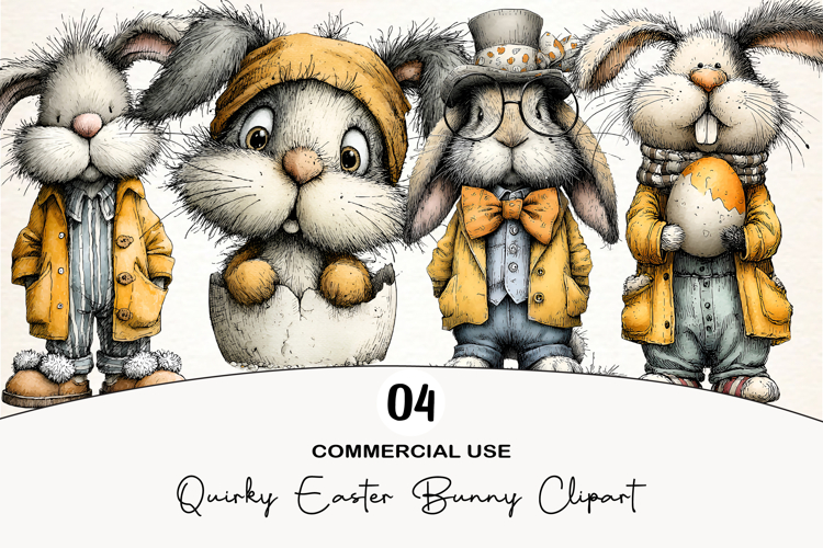 Quirky Easter Bunny Clipart (6508107)