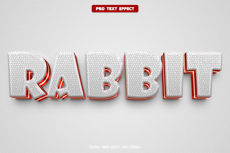 Rabbit 3D editable text effect