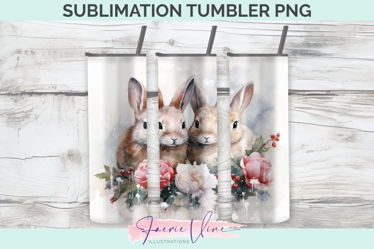 Rabbits Sublimation Tumbler PNG (2989750)