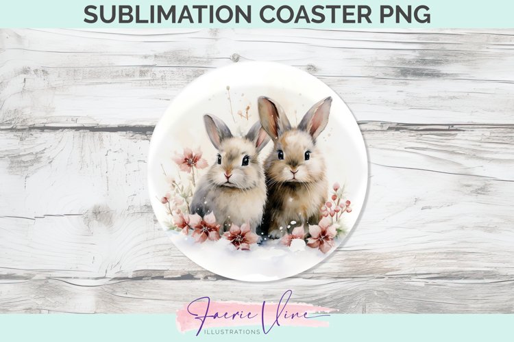 Rabbits Sublimation Round Coaster (2989205)