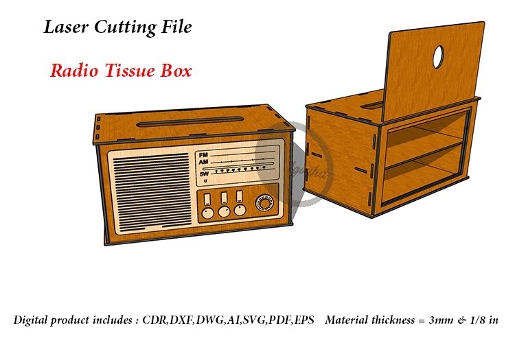 Radio Tissue Box SVG