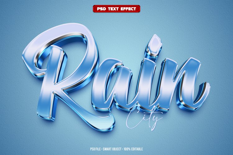 Rain 3D editable text effect