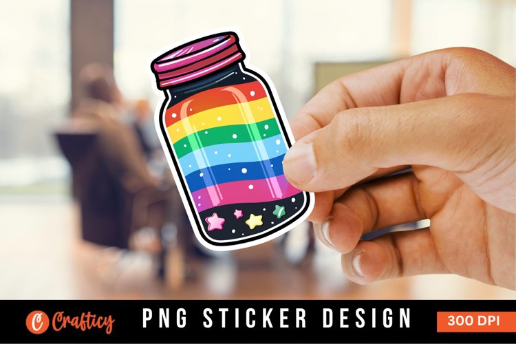 Rainbow Bell Jar Sticker,Planner sticker,Cute Jar sticker