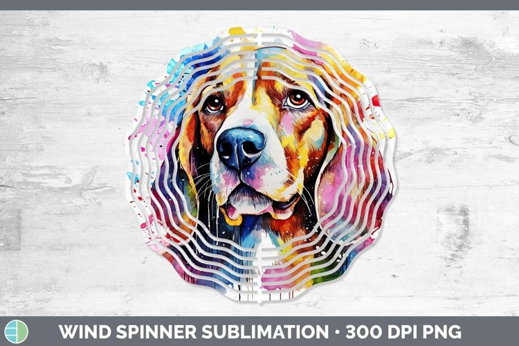 Rainbow Dog Beagle Wind Spinner Sublimation Spinner Designs