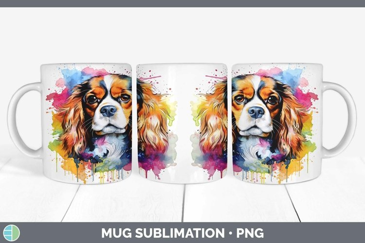 Rainbow Dog Cavalier King Charles Spaniel Mug Wrap Sublimati