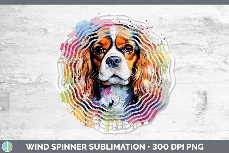 Rainbow Dog Cavalier King Charles Spaniel Wind Spinner Subli