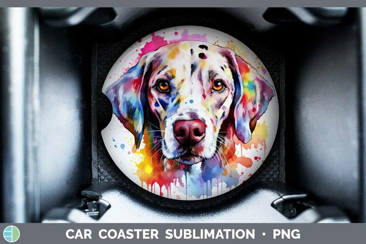 Rainbow Dog Dalmatian Car Coaster Sublimation Coaster Design