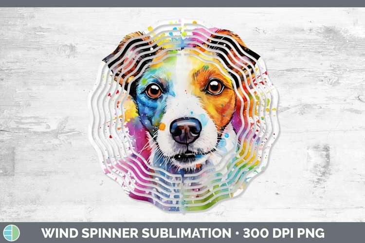 Rainbow Dog Jack Russell Terrier Wind Spinner Sublimation Sp