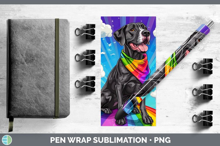 Rainbow Dogs Great Dane Pen Wrap Sublimation Epoxy Pen Desig