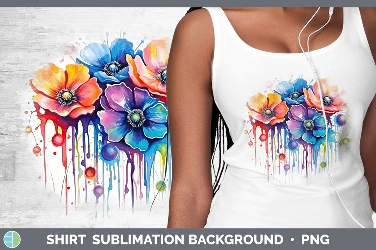 Rainbow Flowers Anemone Shirt Sublimation Sublimation Backgr