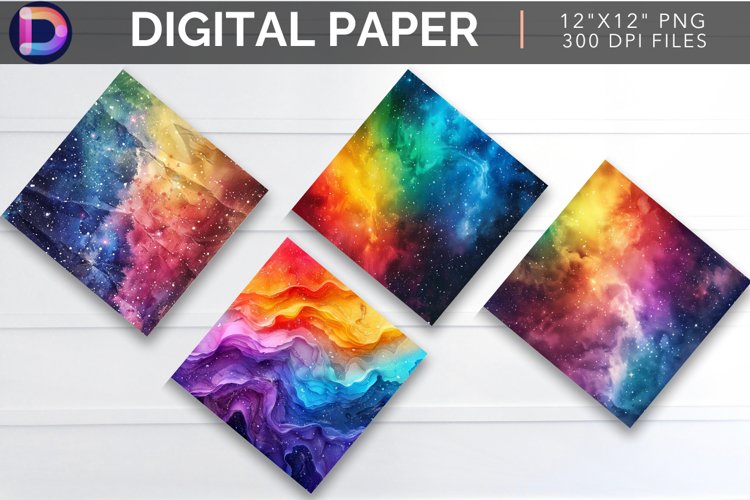 Rainbow Galaxy Digital Paper