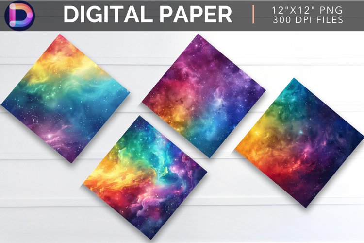 Rainbow Galaxy Digital Paper