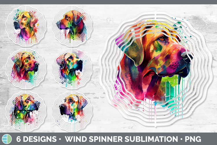 Rainbow Rhodesian Ridgeback Dog Wind Spinner | Sublimation S