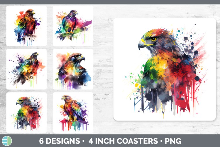 Rainbow Ridgways Hawk Square Coaster | Sublimation Coaster D