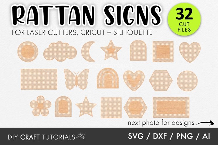 Rattan Sign SVG Bundle - Laser cut signs