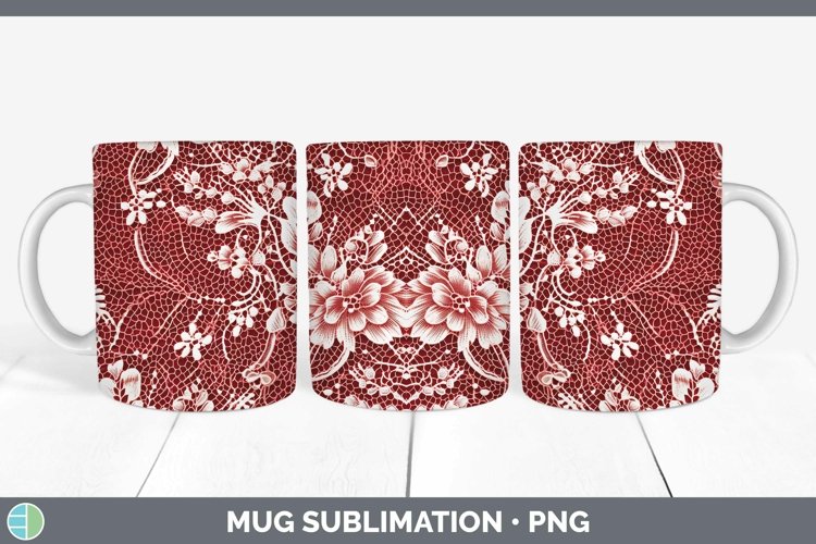 Red 01 Mug Wrap | Sublimation Coffee Cup Designs