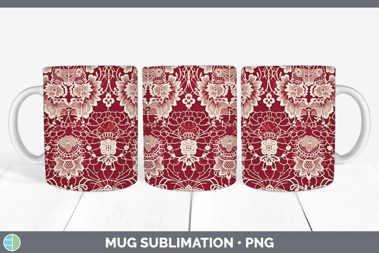 Red 02 Mug Wrap | Sublimation Coffee Cup Designs