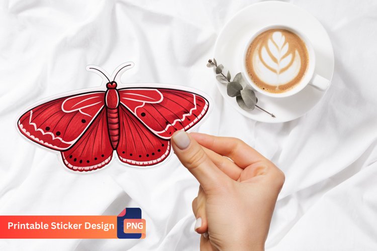 Red Butterfly Sticker, Butterfly Vinyl Decal Sticker