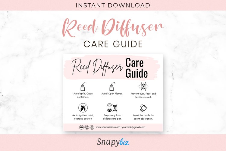 Reed Diffuser Care Guide Template