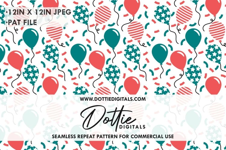 USA Balloons repeat seamless pattern - jpg - .pat file