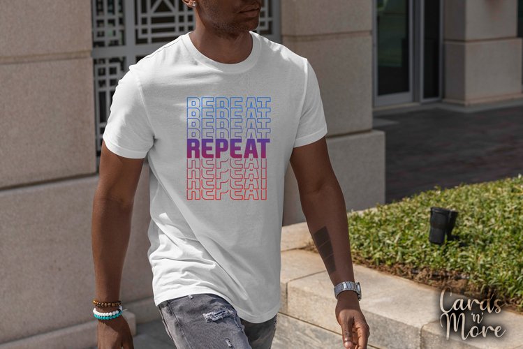 Repeat T-shirt design decal, Stack text SVG (2087476) | SVGs | Design ...