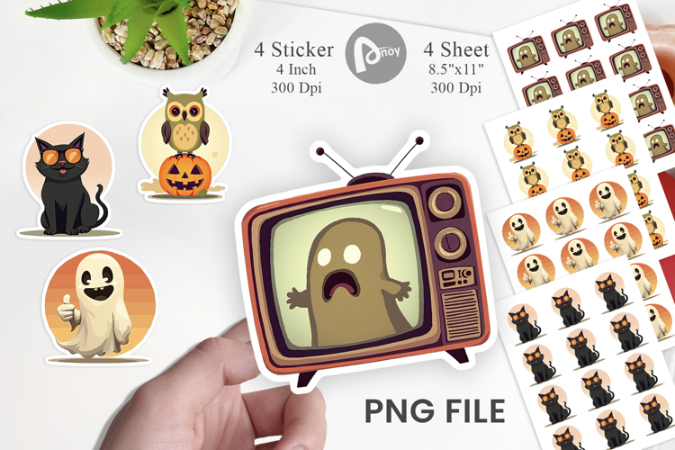 Retro Boo Bash Sticker (5719881)