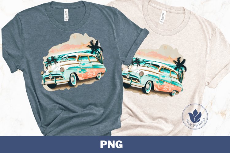Retro Car PNG Sublimation T1