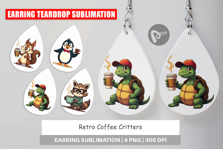 Teardrop earrings sublimation designs bundle